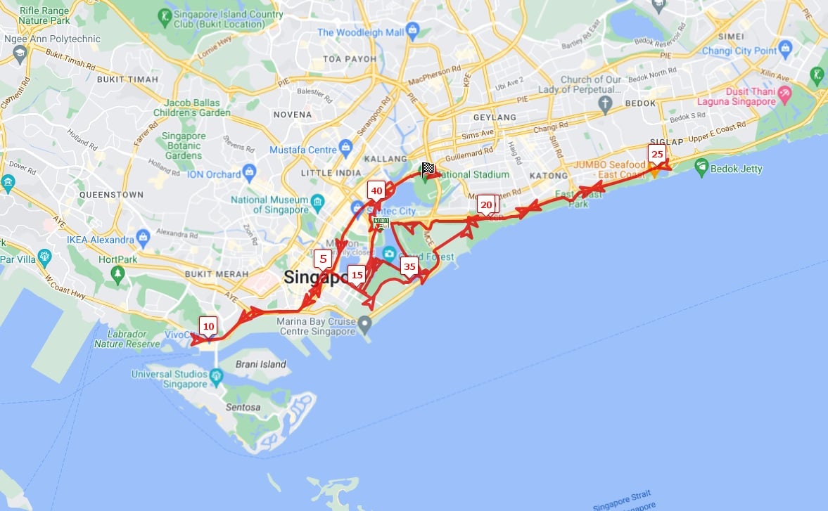Course and Elevation Maps for Singapore Marathon | Watch Athletics
